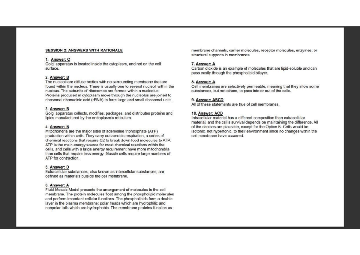 Anaphy Lecture SAS 2 (Answer Key) - bs nursing - Studocu