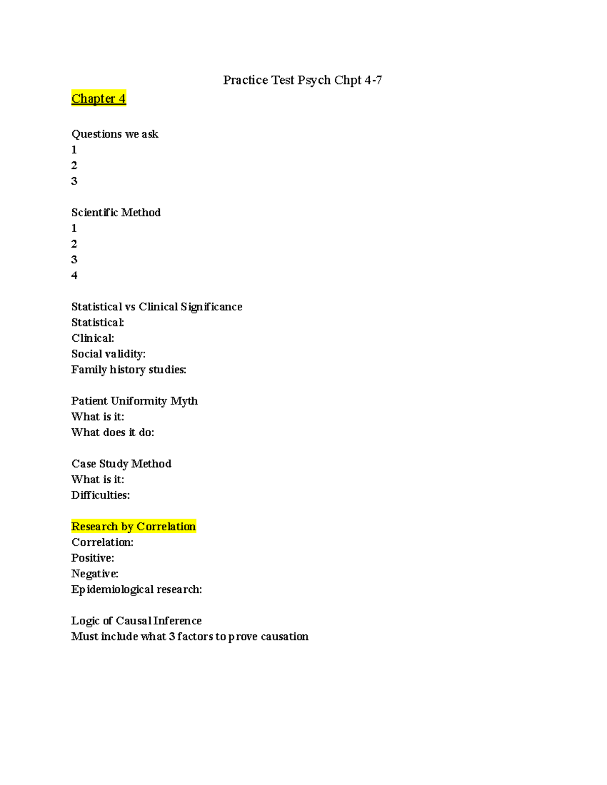 Practice Test Psych Chpt 4-7 - Practice Test Psych Chpt 4- Chapter 4 ...