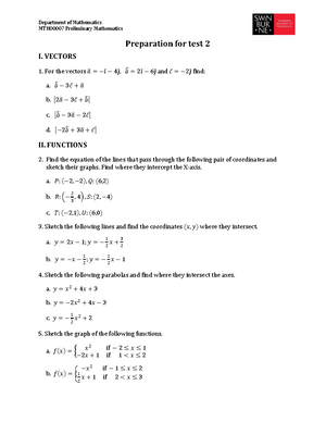 List of topics for revision - PRELIMINARY MATHEMATICS TOPICS FOR ...