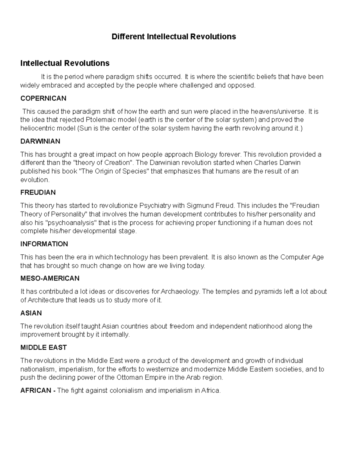 Science Technology and Society (Intellectual Revolution) - Different ...