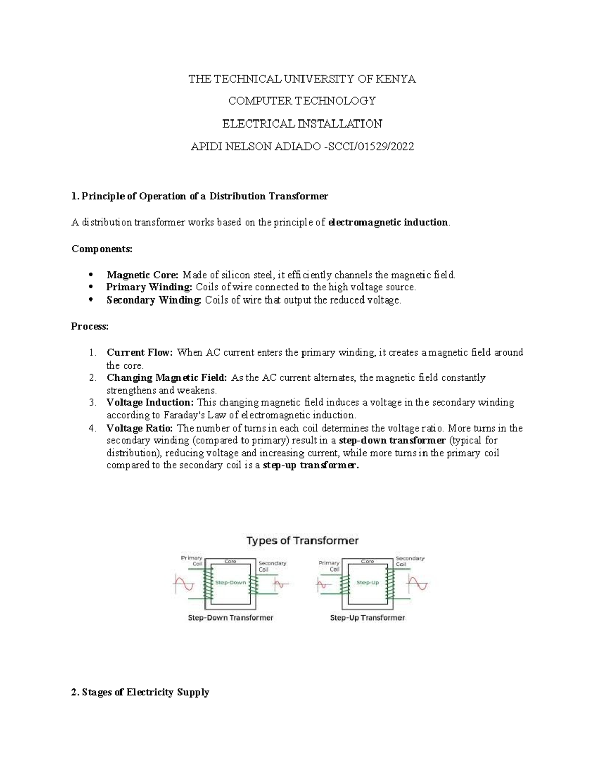 Electrical assignment - THE TECHNICAL UNIVERSITY OF KENYA COMPUTER TECHNOLOGY ELECTRICAL - Studocu