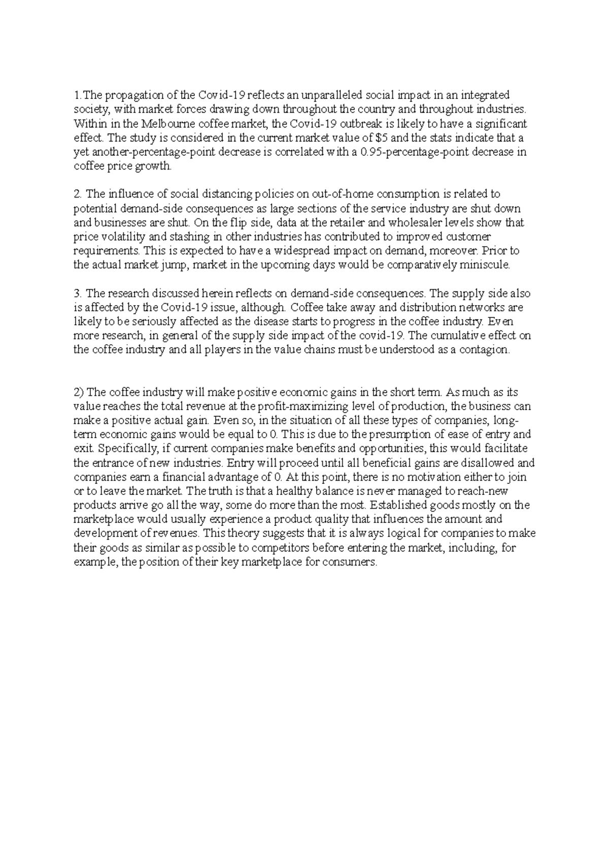 Principles of Economics - Assignment answers - 1 propagation of the ...