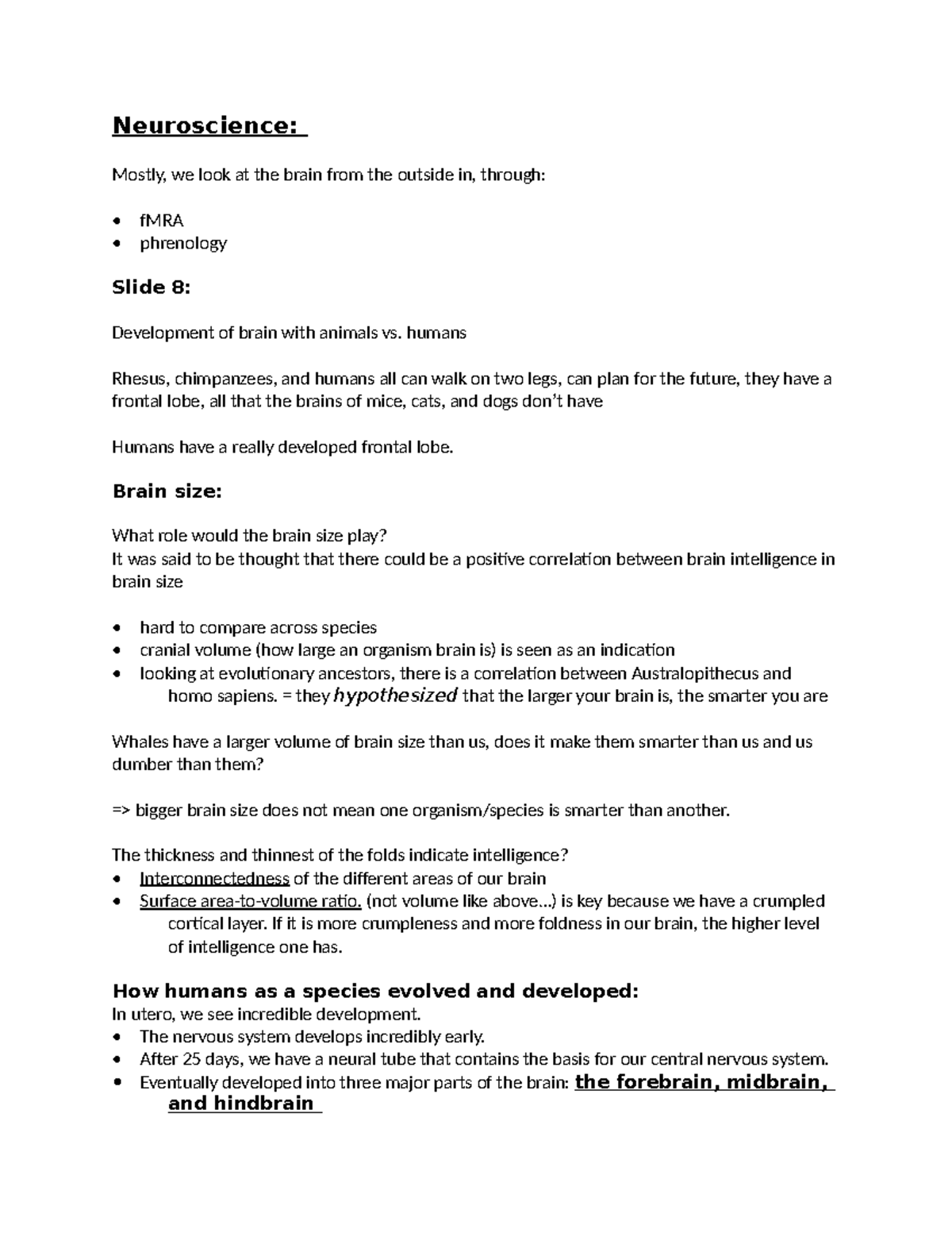 Neuroscience - PSYC 200 Personal Notes Elliott Lee - Neuroscience ...