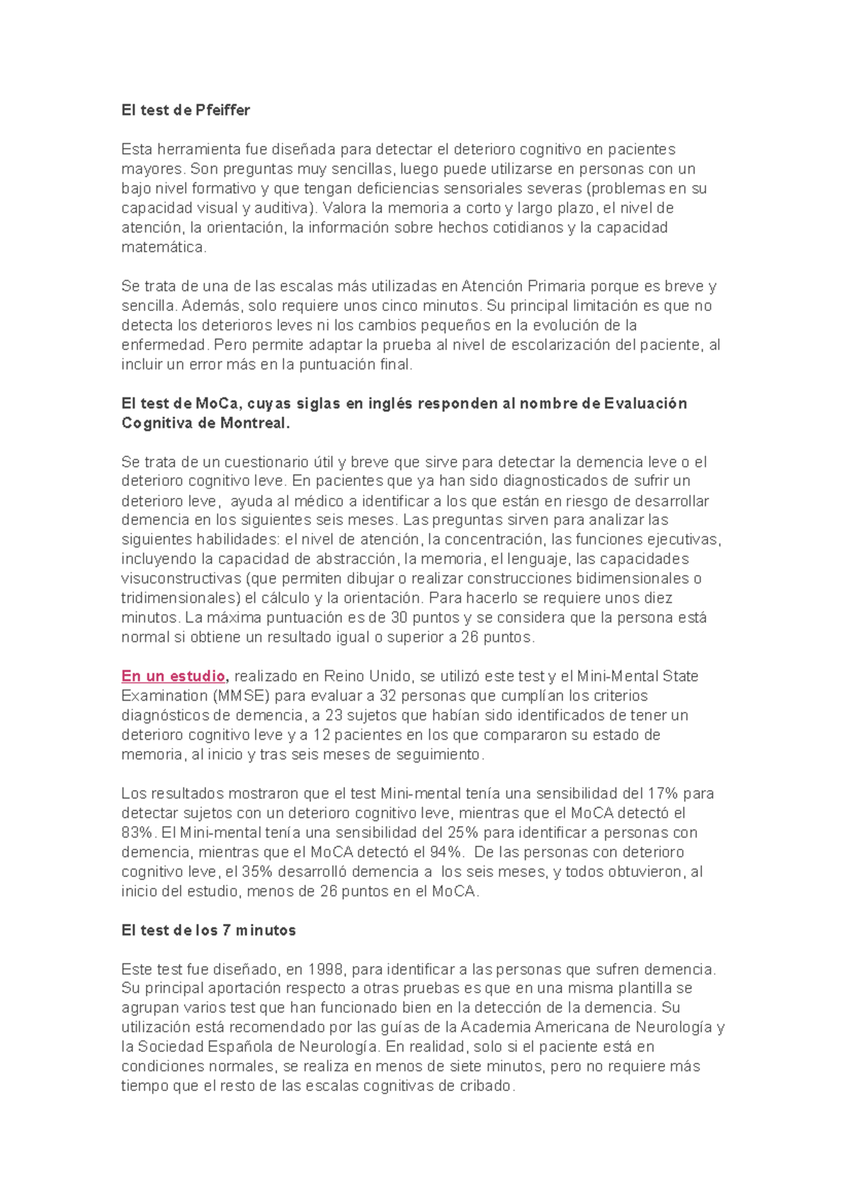El test de Pfeiffer - APUNTES DEL CURSO - El test de Pfeiffer Esta ...