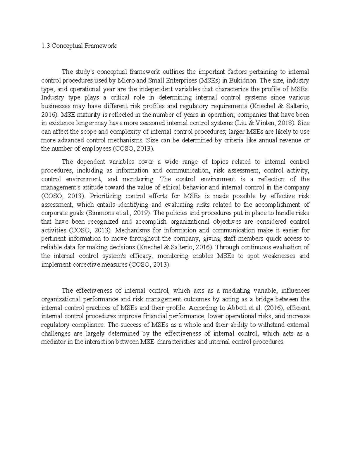 Conceptual Framework Initial - 1 Conceptual Framework The study's ...