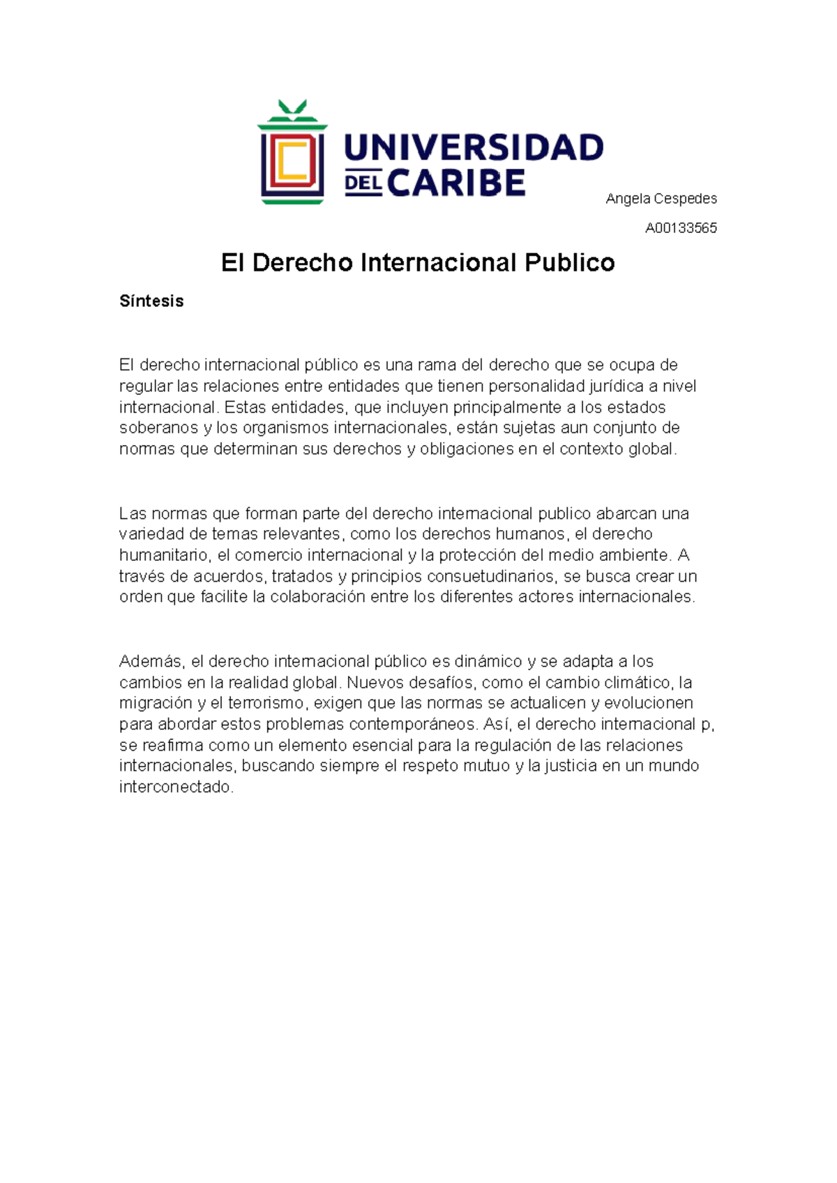 Angela Cespedes internacional - Angela Cespedes A El Derecho ...