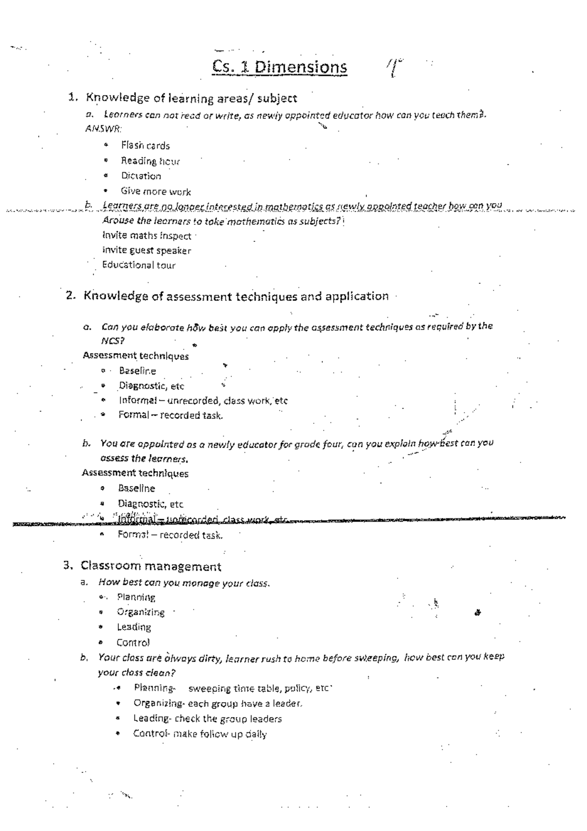 Dimensions-1-1 for teaching interview - TPS2602 - Studocu