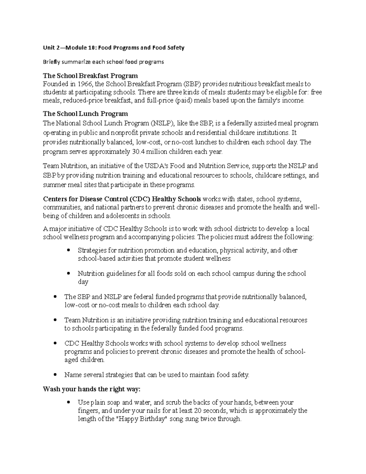 School Breakfast Program 1966