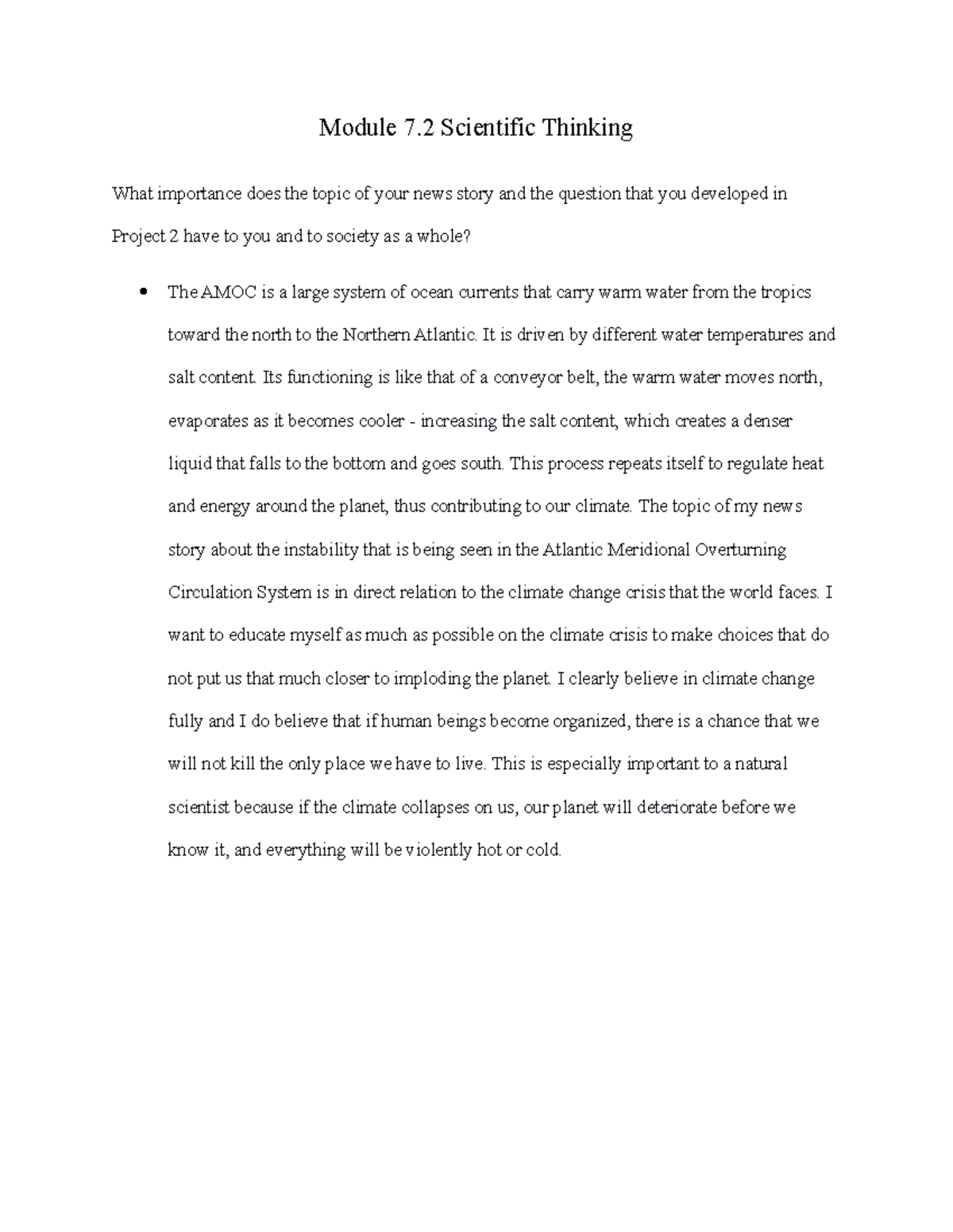 Module 7.2 SCI - 100 - Module 7 Scientific Thinking What importance ...