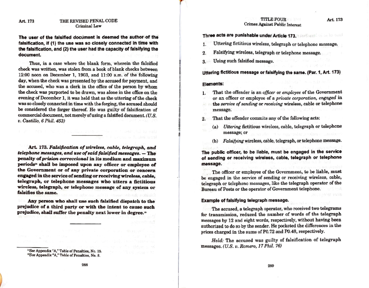 Crimina Law 2 Art. 173-183 - Art. 173 THE REVISED PENAL CODE Criminal ...