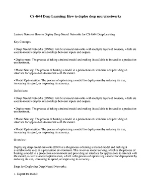 CS 4644 Deep Learning - How to debug deep neural networks - Deep Neural Network: A type of - Studocu