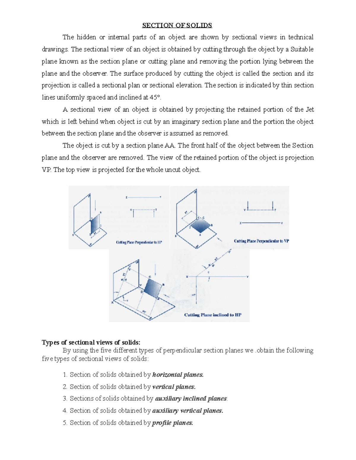 GE3251 SECTION OF SOLIDS 2021-2022 - SECTION OF SOLIDS The hidden or ...