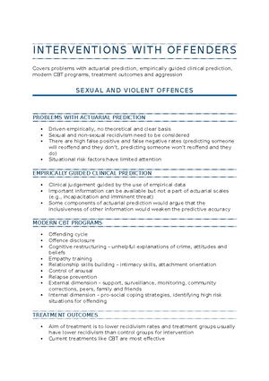 Interventions for Offenders 3 - Interventions for Offenders Topics include correctional clients ...