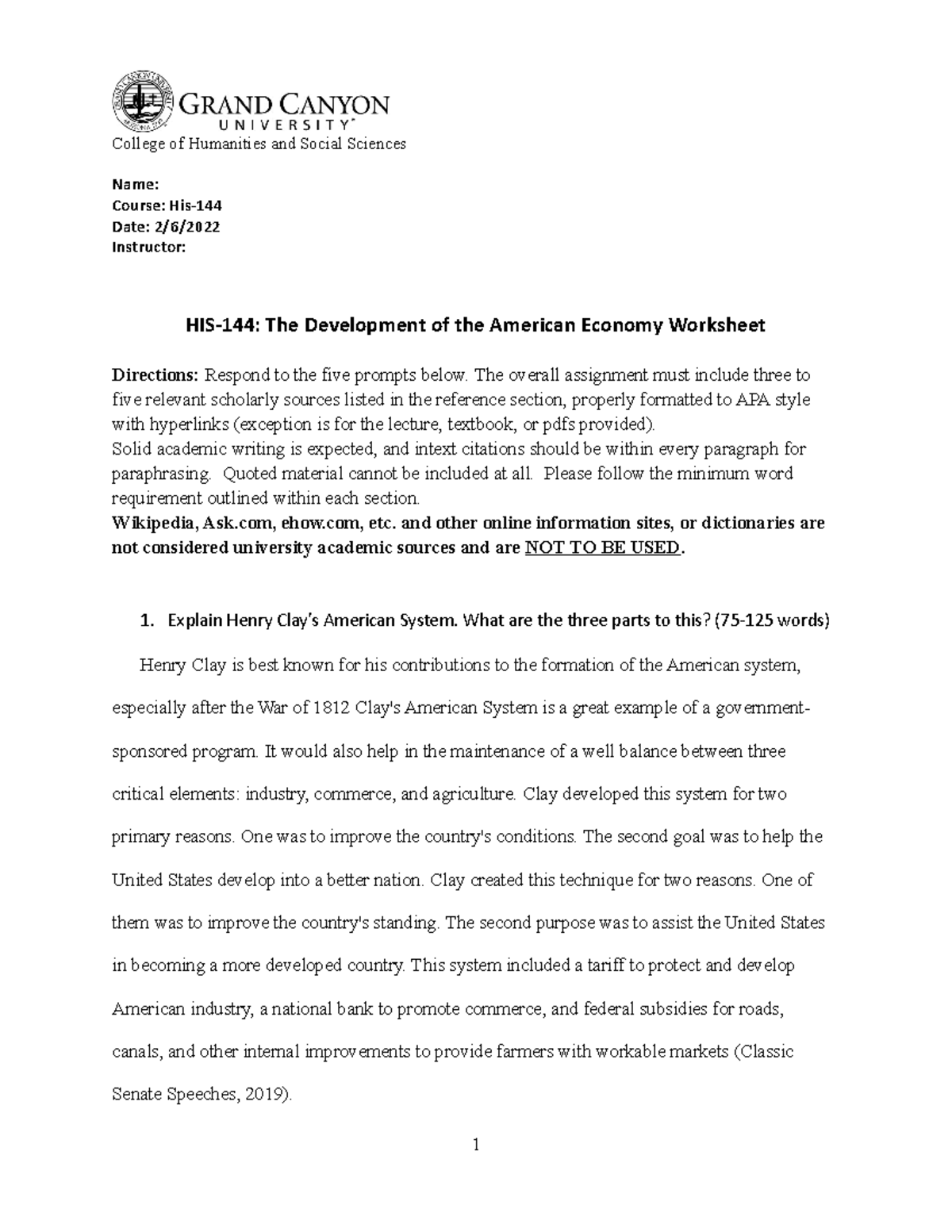 Topic 4 Adjusted Worksheet The Development of the American Economy ...