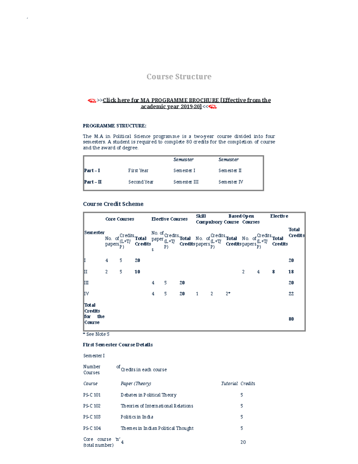 Course Structure - ́ Course Structure >>Click here for MA PROGRAMME ...