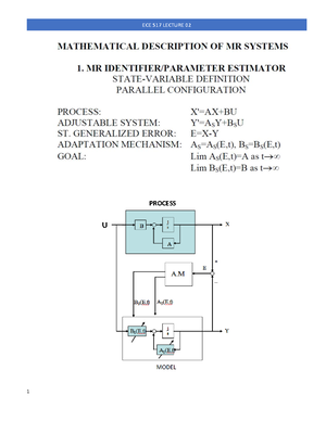 Lecture 01:Introduction- Control system design with incomplete information - ECE 517 LECTURE 01 ...