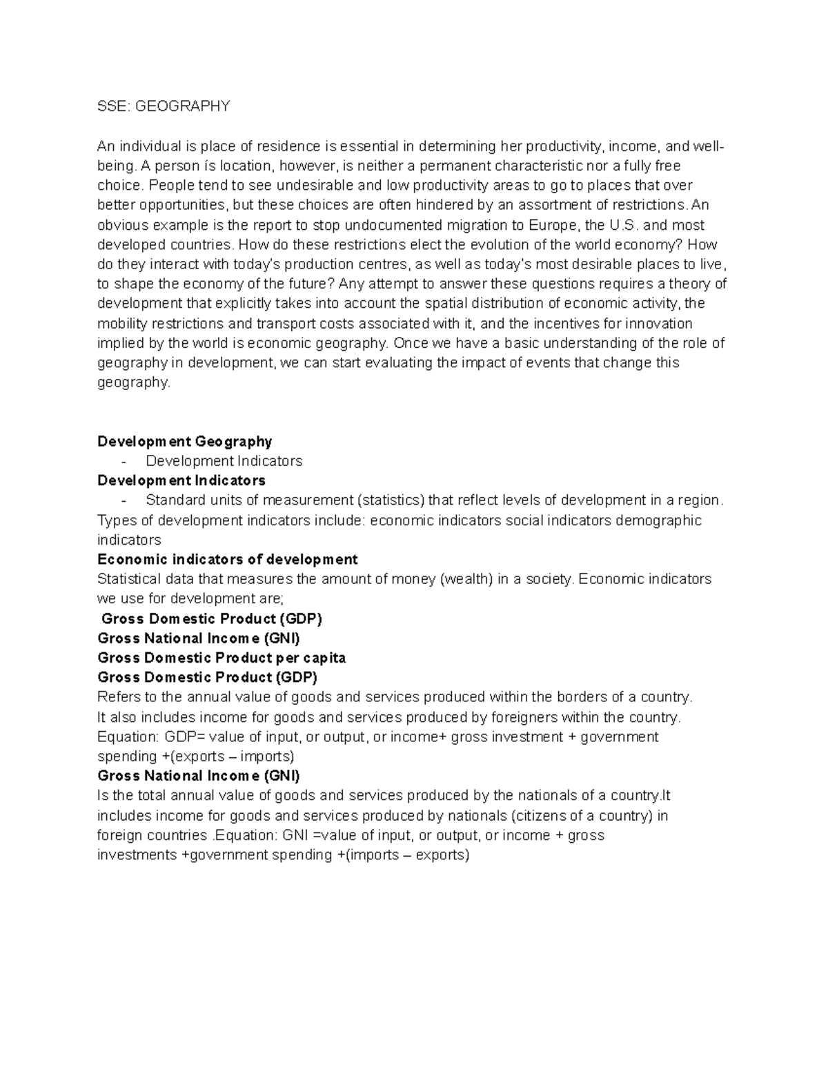 SSE - Geography-1 - Geography - SSE: GEOGRAPHY An individual is place ...