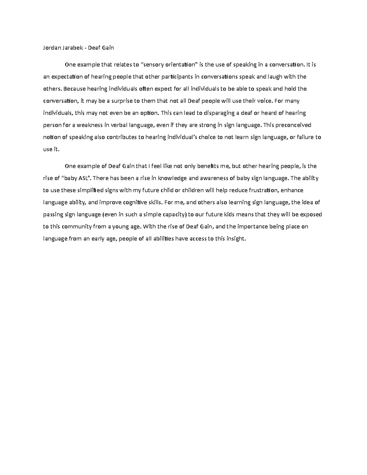 Deaf Gain - deaf gain story summary - Jordan Jarabek - Deaf Gain One ...
