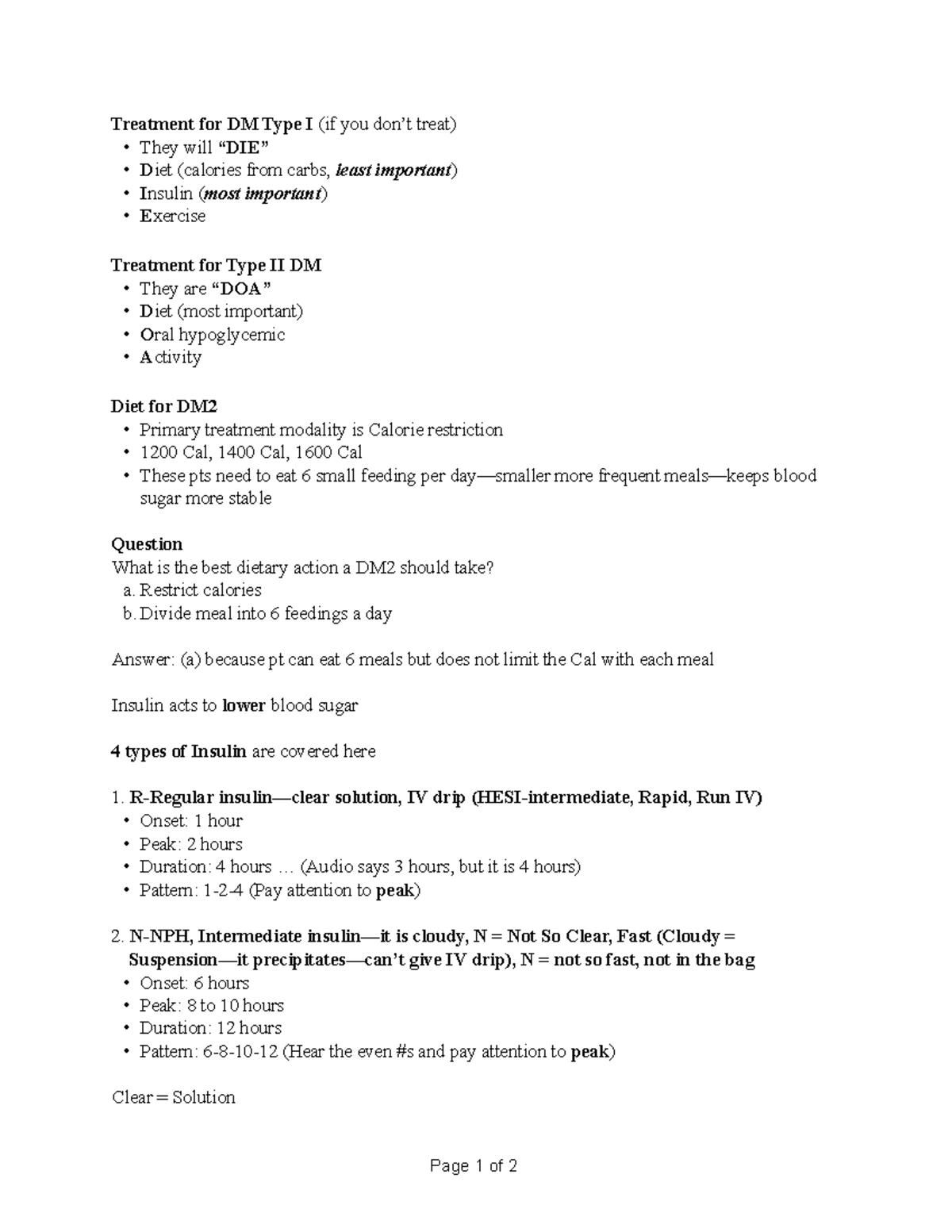 Mark K 35 - Mark K Lectures - NCLEX - Treatment for DM Type I (if you ...