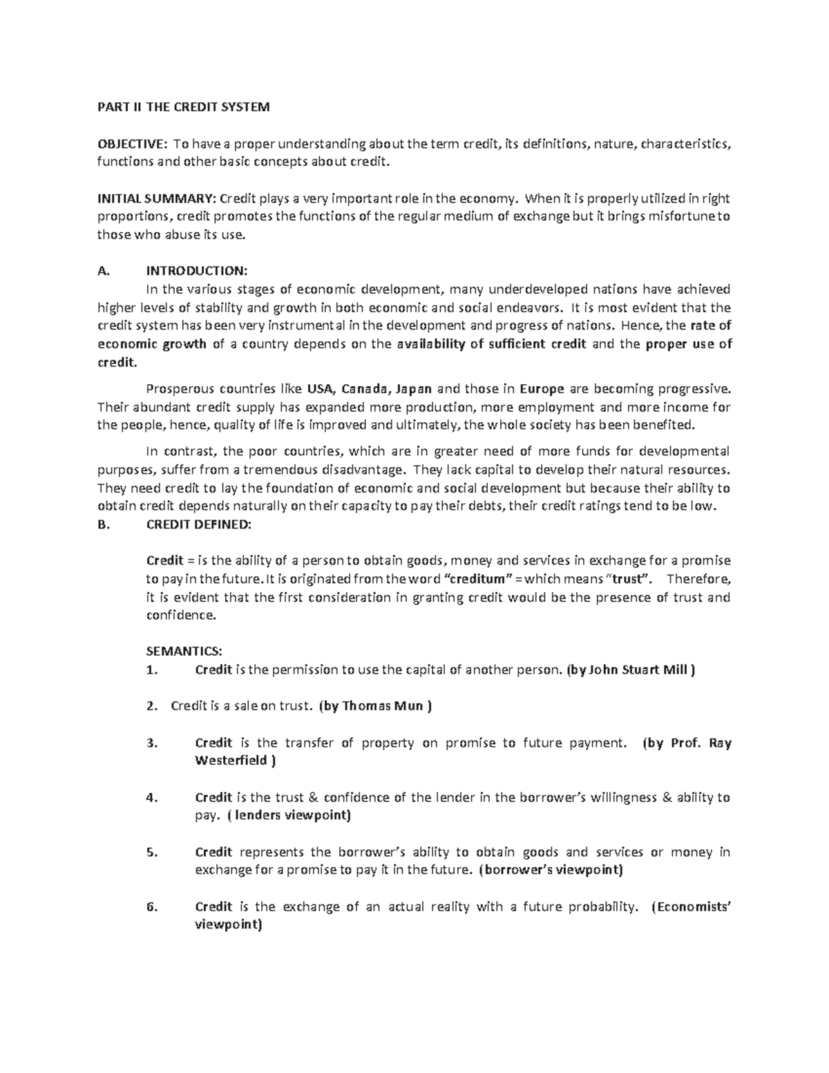 credit system and history of banking of the Philippines - PART II THE ...