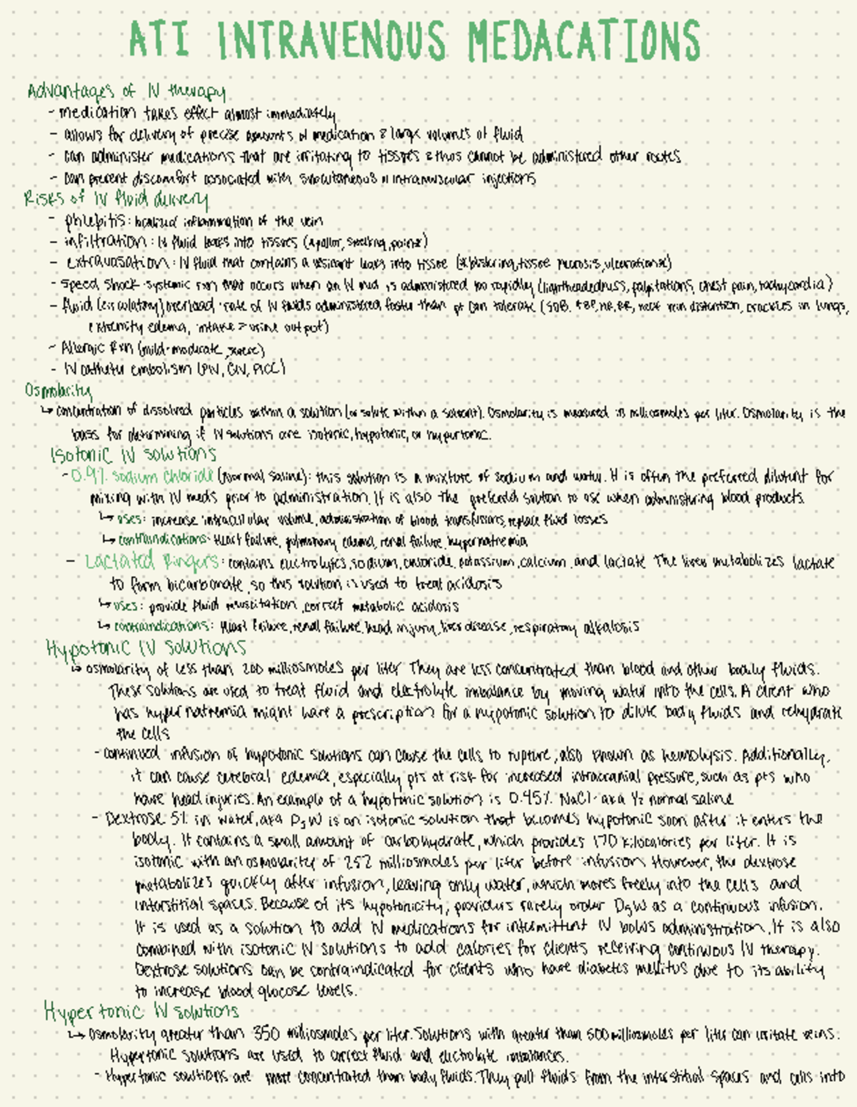 ATI intravenous dosage calculations notes and math calculations ...