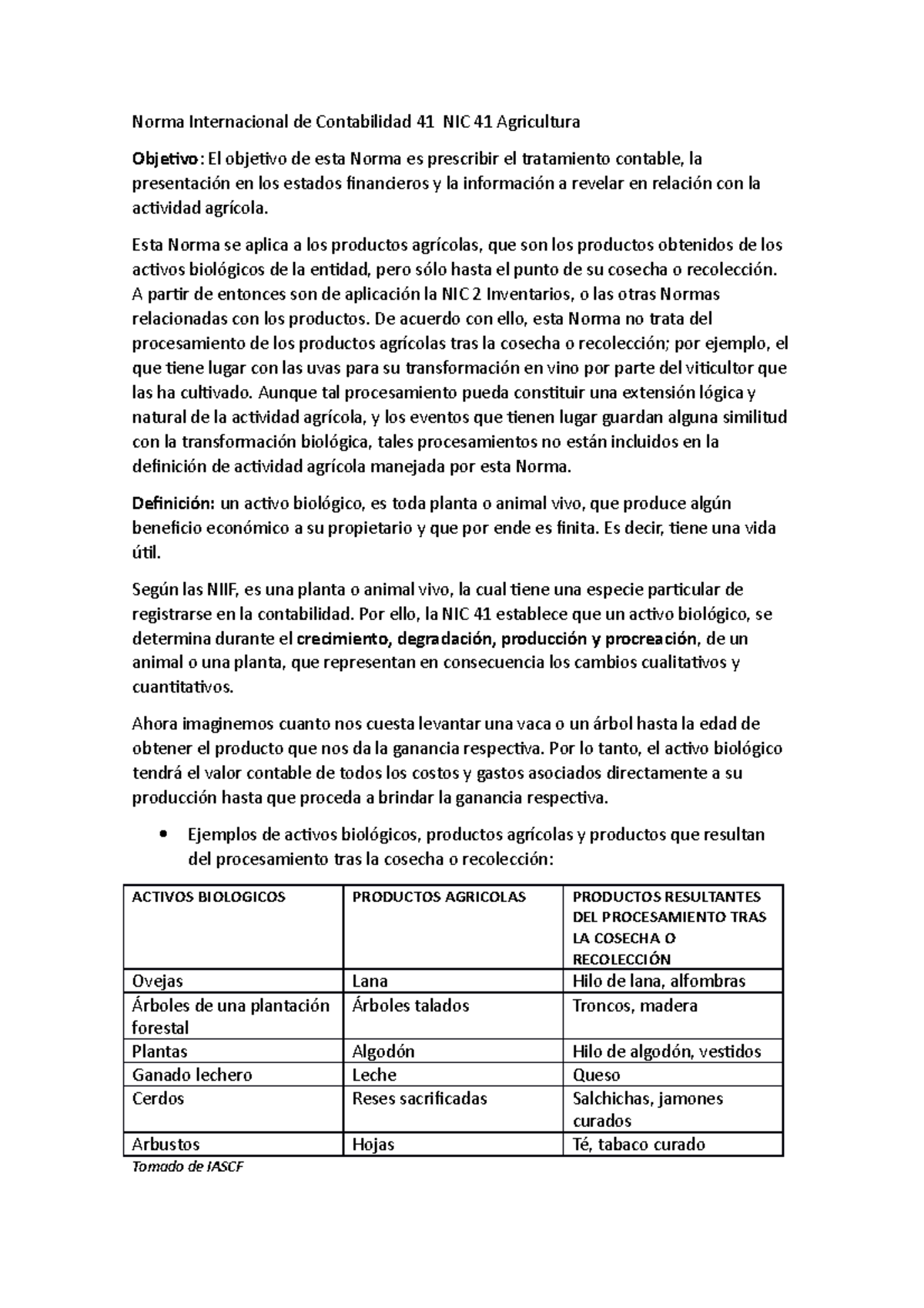 Activos biologicos - Norma Internacional de Contabilidad 41 NIC 41 ...