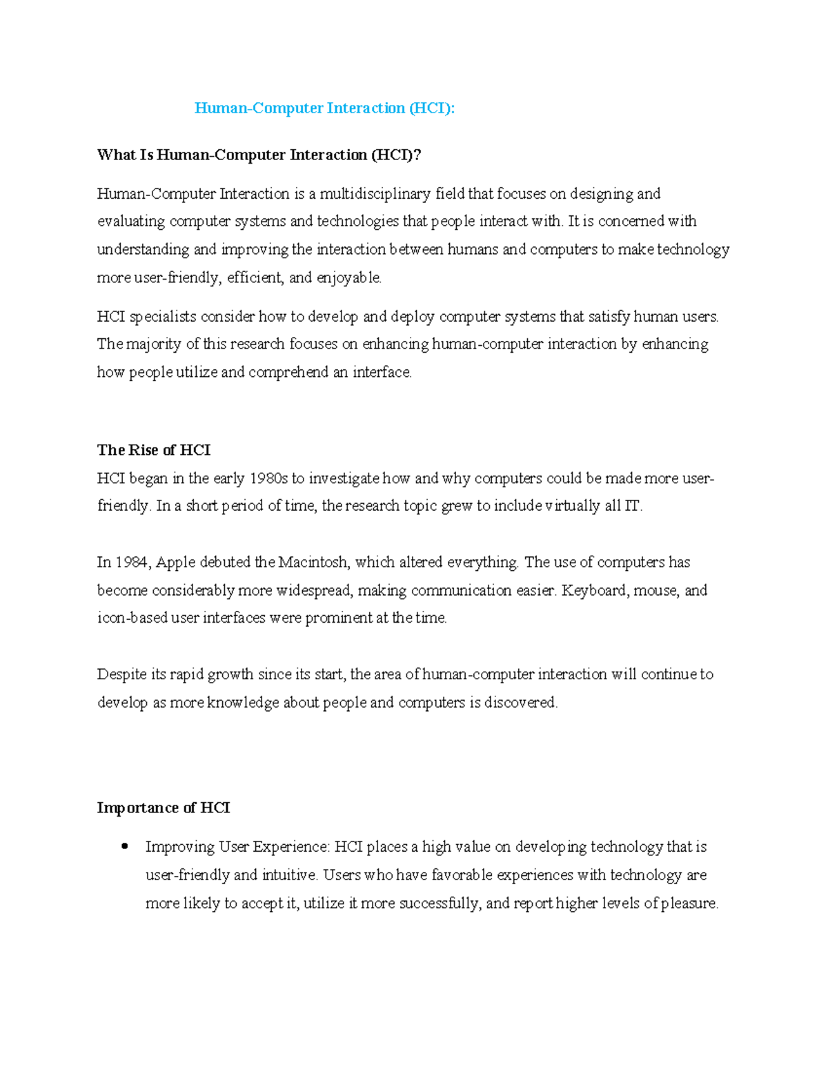 P7 Human - assignment - Human-Computer Interaction (HCI): What Is Human ...