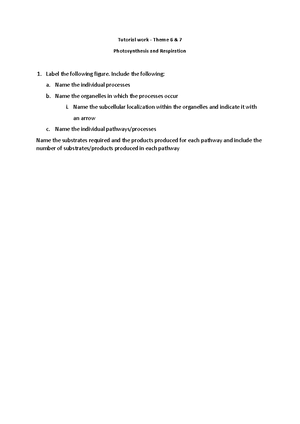 Tutorial 10 - Glycolysis and Respiration MEMO - MLB 111 - UP - Studocu