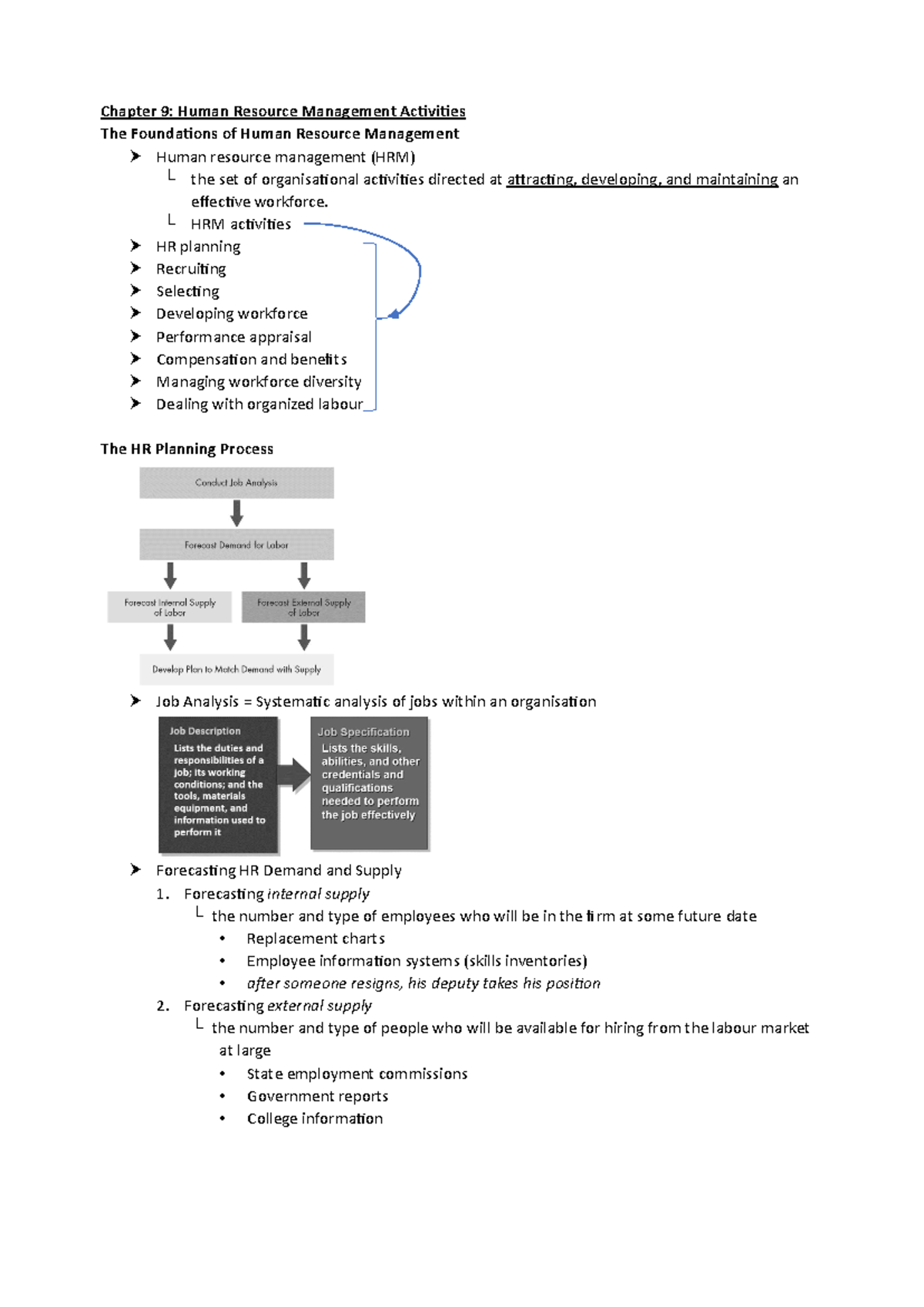 Studocu- Chapter 9 - Chapter 9: Human Resource Management AcƟviƟes The ...