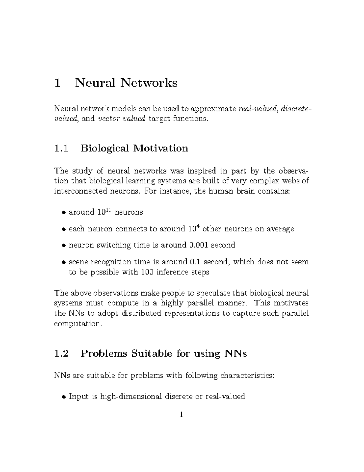 Lec5 neural networks clean - 1 Neural Networks Neural network models can be used to approximate ...