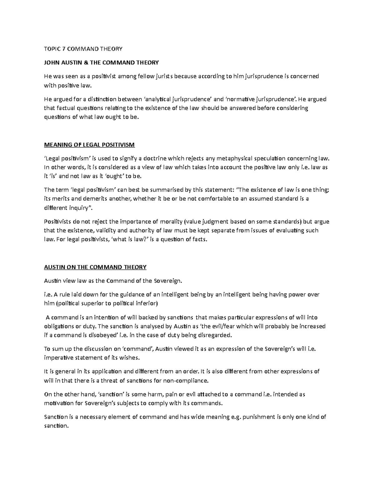 Topic 7 Command Theory - TOPIC 7 COMMAND THEORY JOHN AUSTIN & THE ...