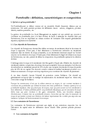 Gestion DE Portefeuille Exercices-27-64 - Document de travail réservé aux élèves de l’Intec ...