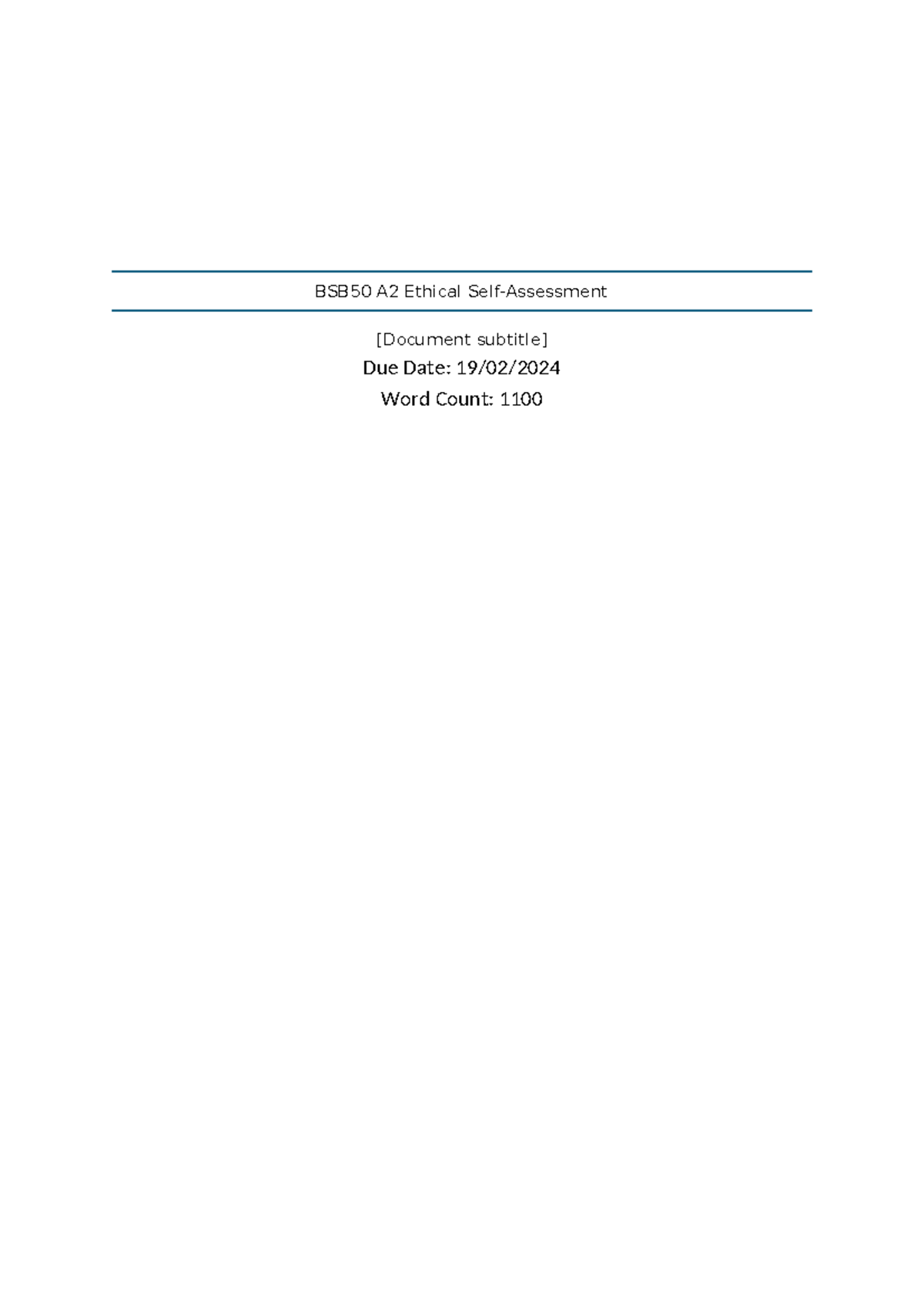 BSB250 A2 Ethical Self - BSB50 A2 Ethical Self-Assessment [Document ...