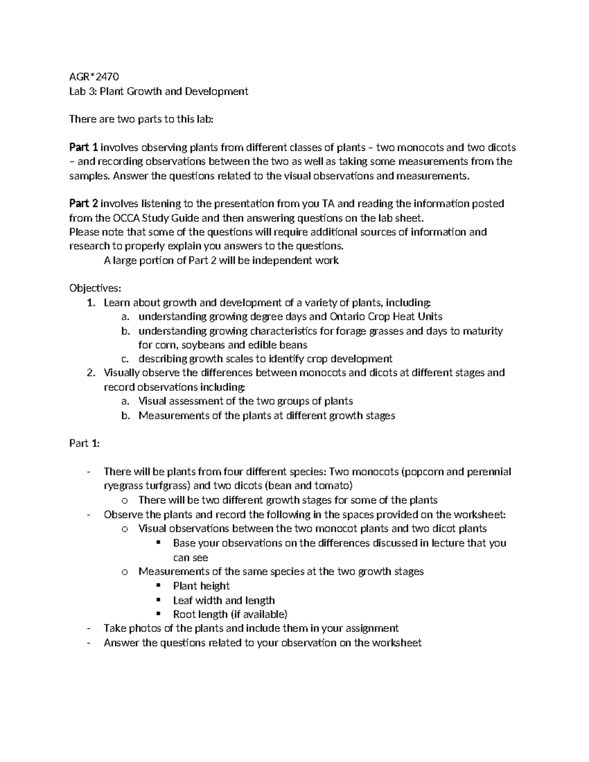 Lab 3 Worksheet - Plant Growth and Development - AGR* Lab 3: Plant ...