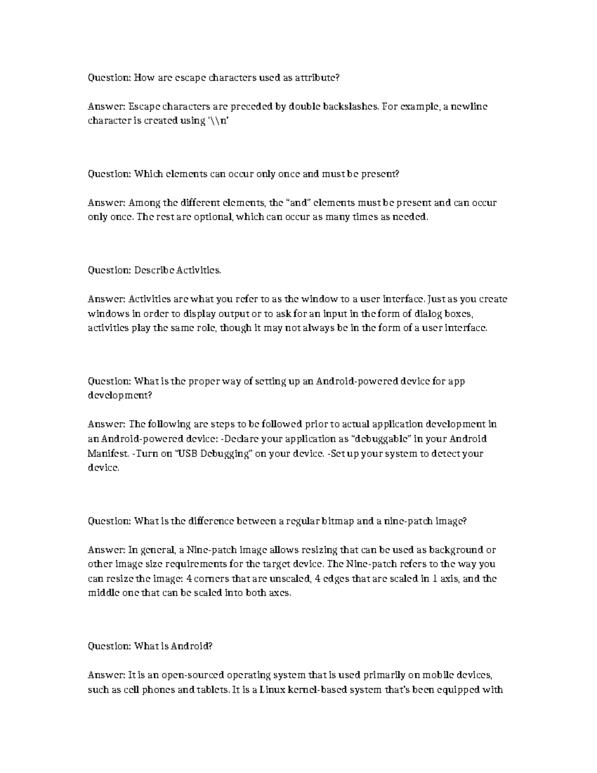 Dog-paddled amphithecium cajou - Question: How are escape characters ...