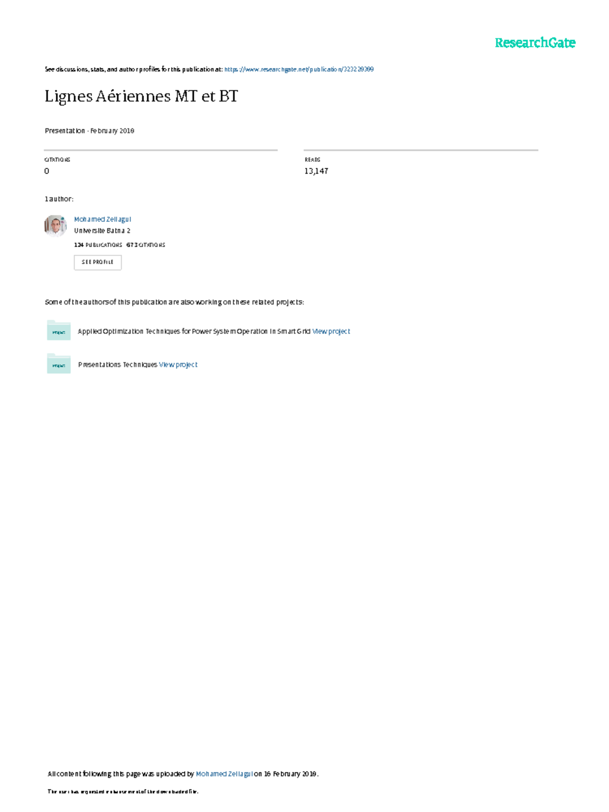 Ch2-Ligne Arienne - reseaux electrique - See discussions, stats, and ...