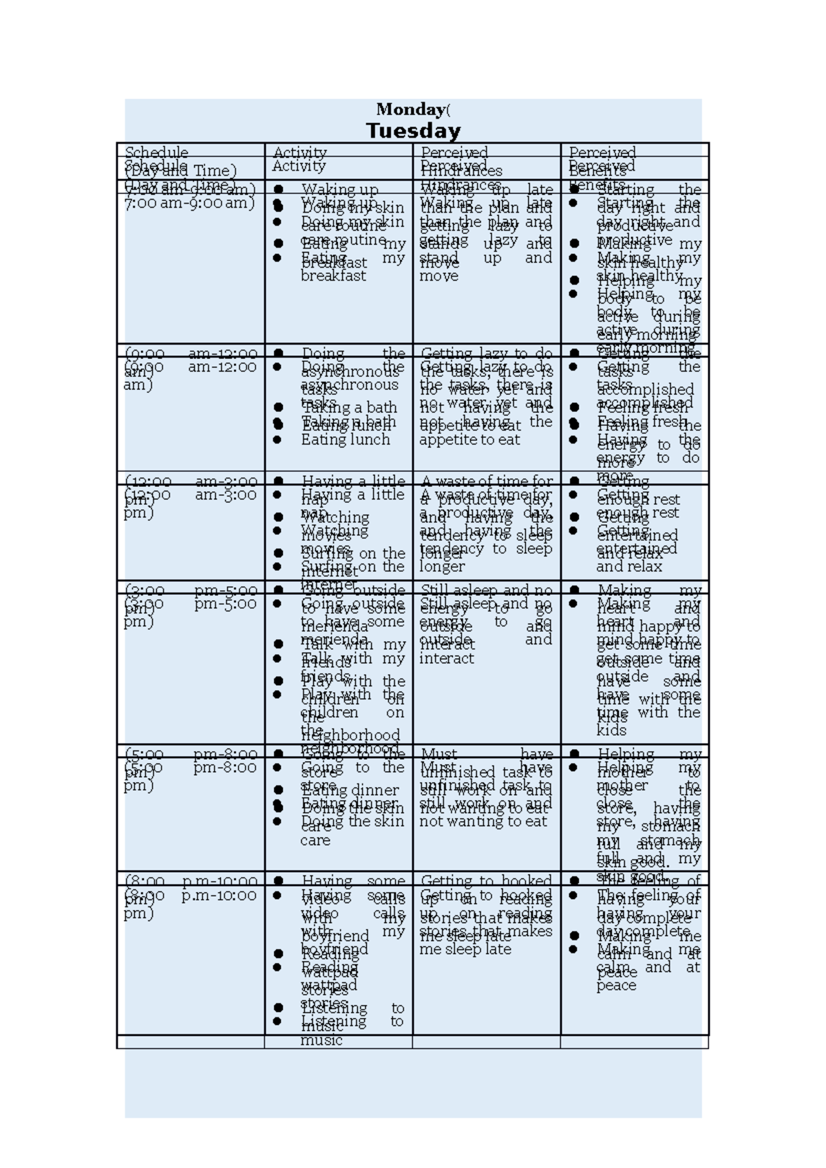QUIZ Cmendoza UTS - ... - Monday ( Tuesday Schedule (Day and Time ...