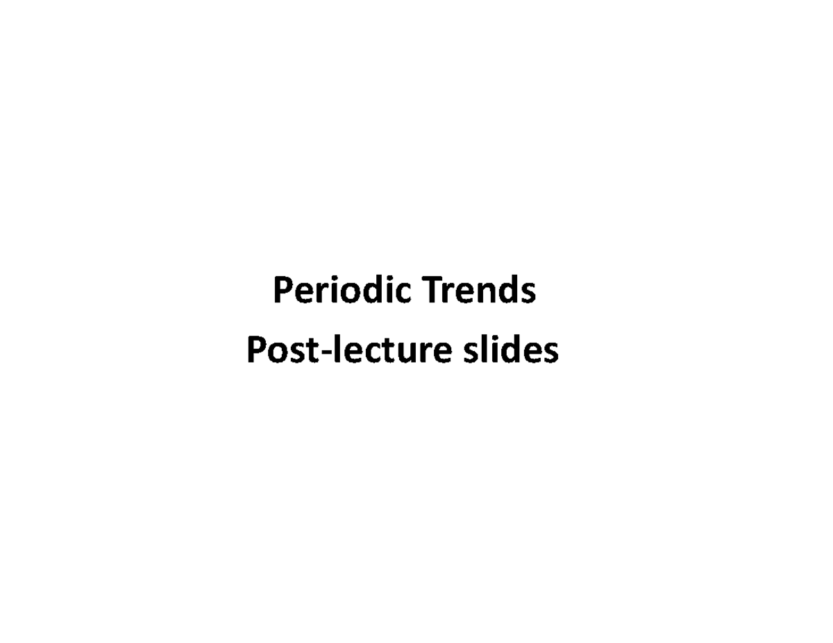 Online Post-lecture lesson 5 trends in the periodic table - Periodic ...