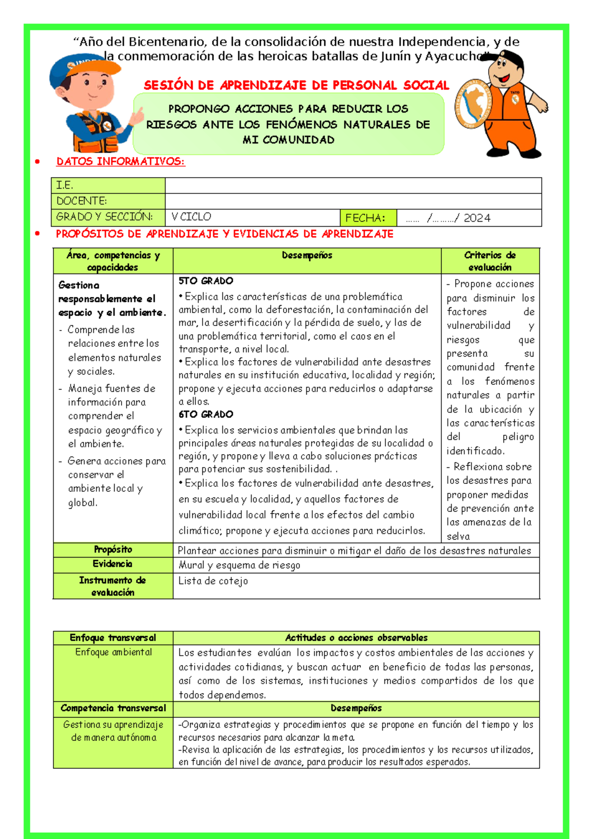 SES-JUEV-PS- Propongo Acciones PARA Reducir LOS Riesgos ANTE LOS Fenómenos Naturales DE MI - Studocu