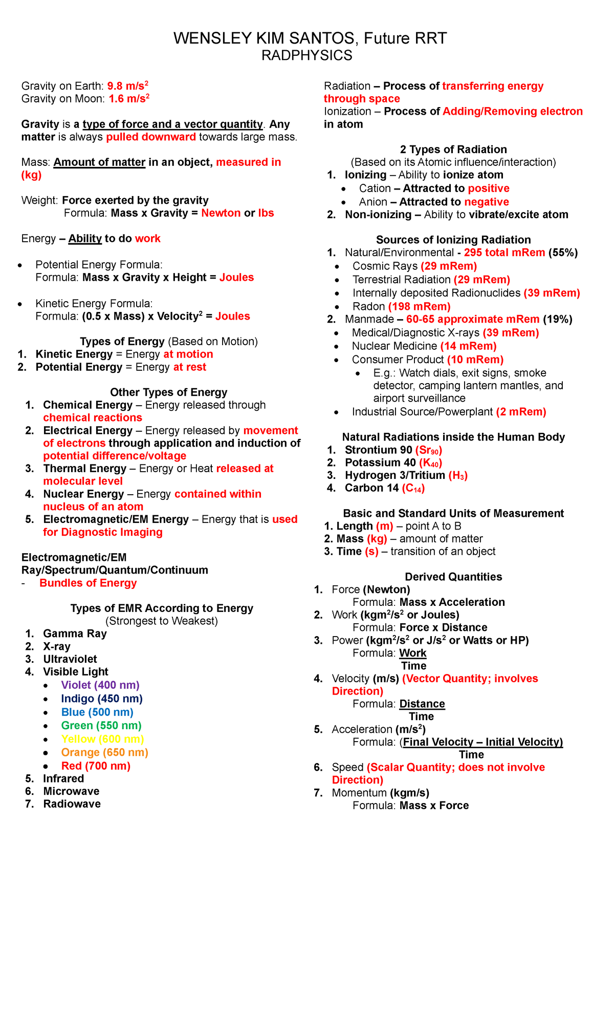 Radphysics- Revised - zzz - WENSLEY KIM SANTOS, Future RRT RADPHYSICS ...