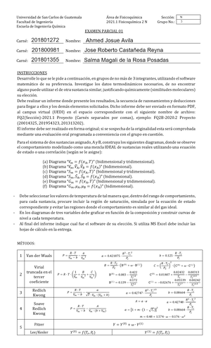 FQ2 G3 - FQ2-2021.1 Tarea 02.pdf - ECUACION DE ESTADO SOAVE REDLICH–KWONG La ecuación SRK es ...