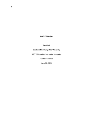 BUS-206 Project 2 - Running head: Project 2 1 BUS-206 Project 2 Sarah ...