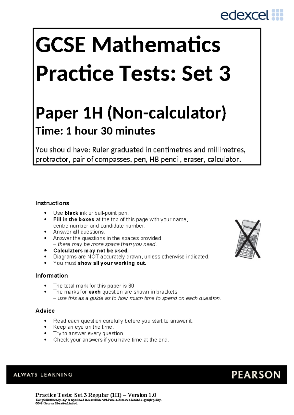 1ca6hksfi 740755 - the event of danger - GCSE Mathematics Practice ...