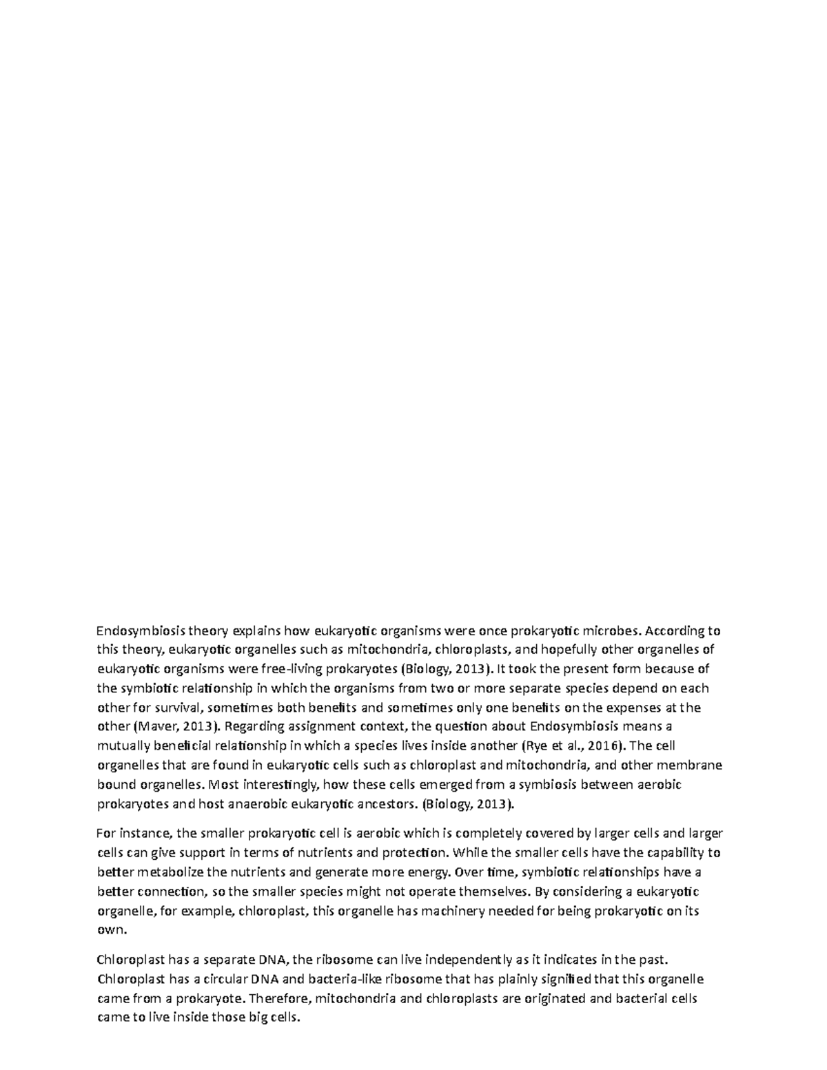 Biol 1122 discussion forum unit 3 - Endosymbiosis theory explains how ...
