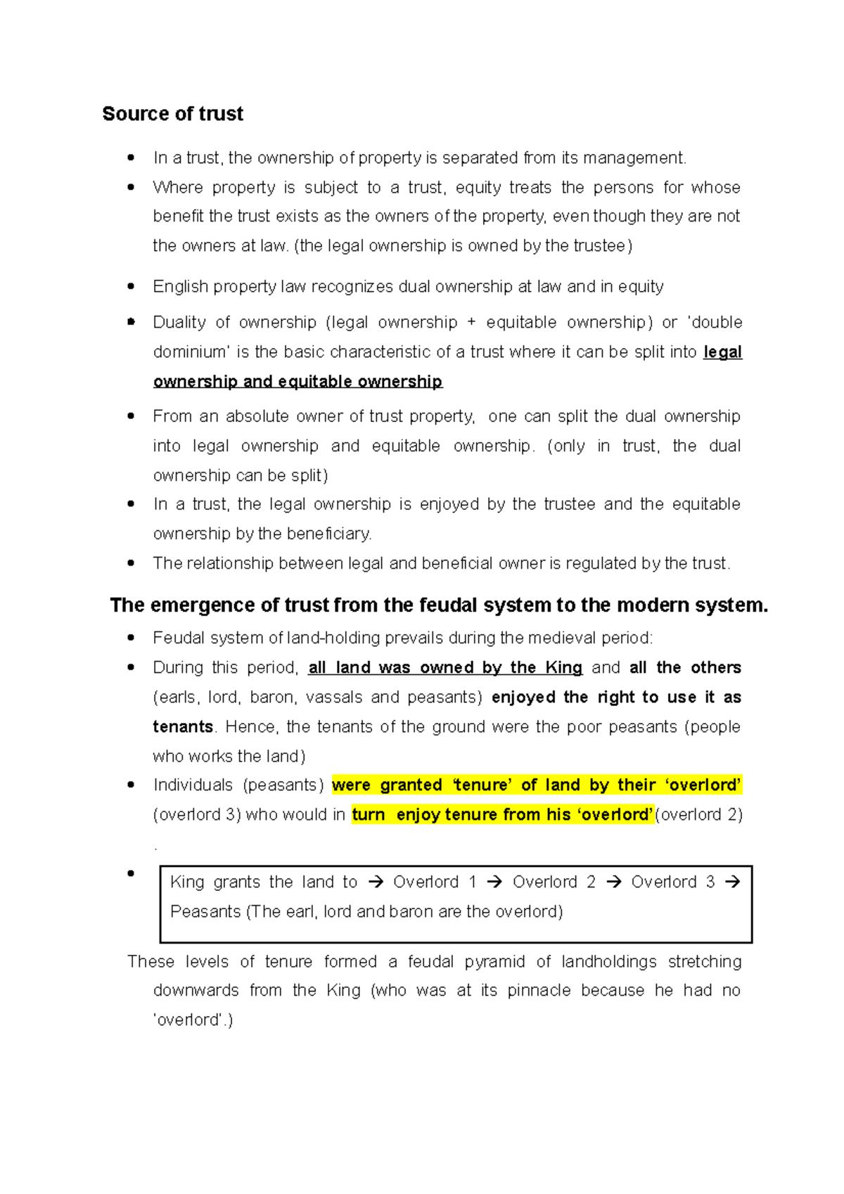 Trust Chap 1 - Chapter 1 - Source of trust In a trust, the ownership of ...
