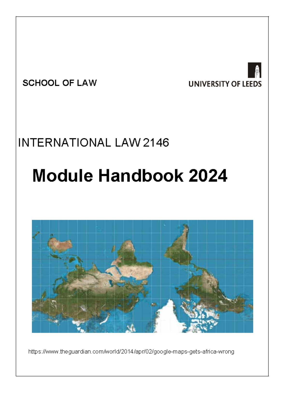 Handbook - MODULE OUTLINE LAW 2146: 20 credits. Discovery Module Semester 2 (January to June ...