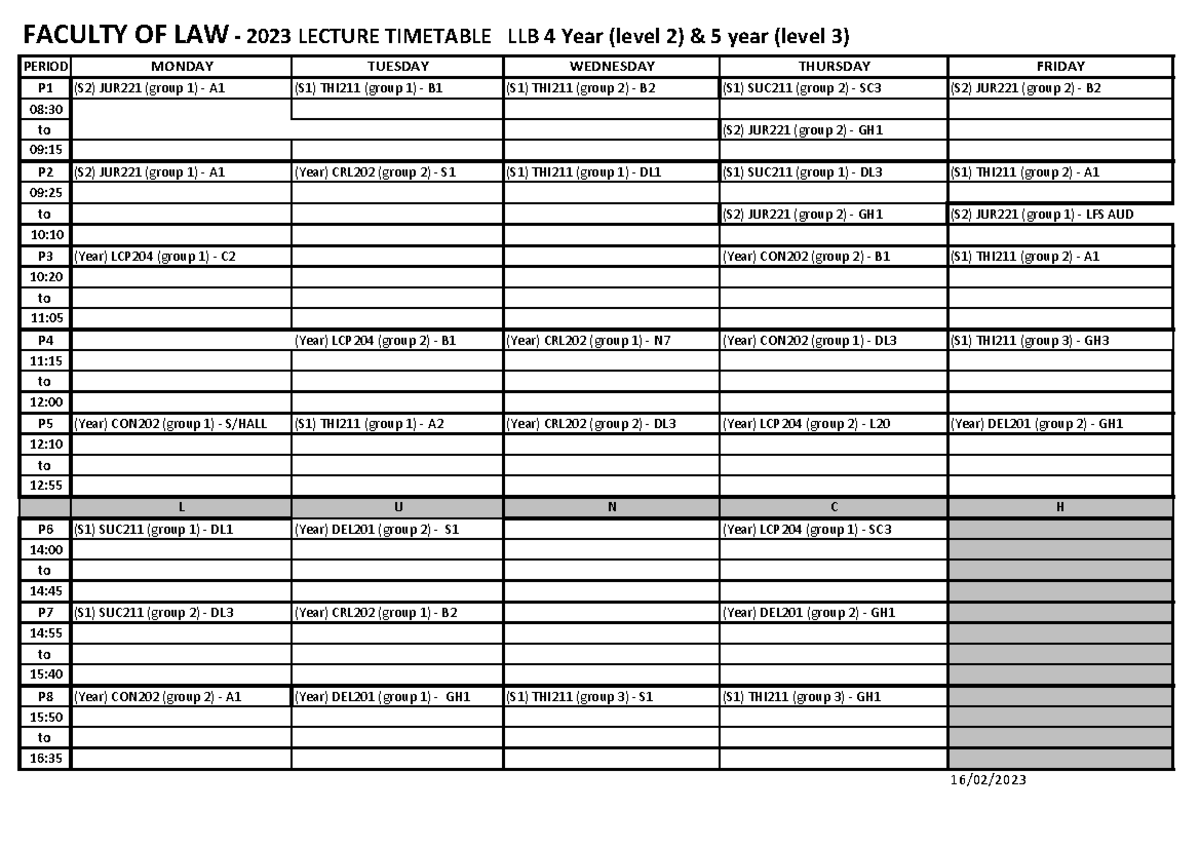 2023 7162 level 2 7172 level 3 - FACULTY OF LAW - 2023 LECTURE ...