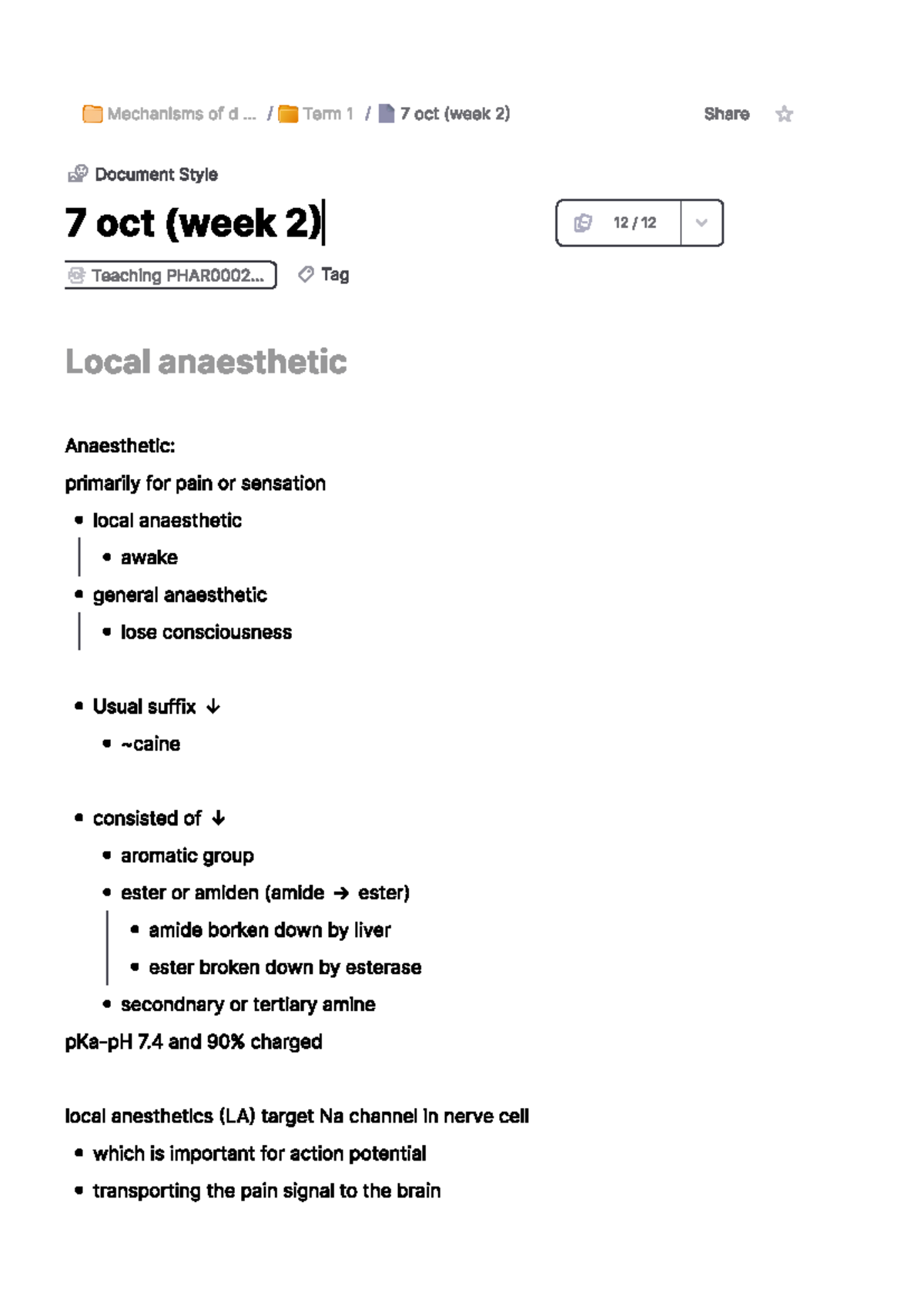 7 oct (week 2) - lecture notes - Mechanisms of d Term 1 7 oct (week 2 ...