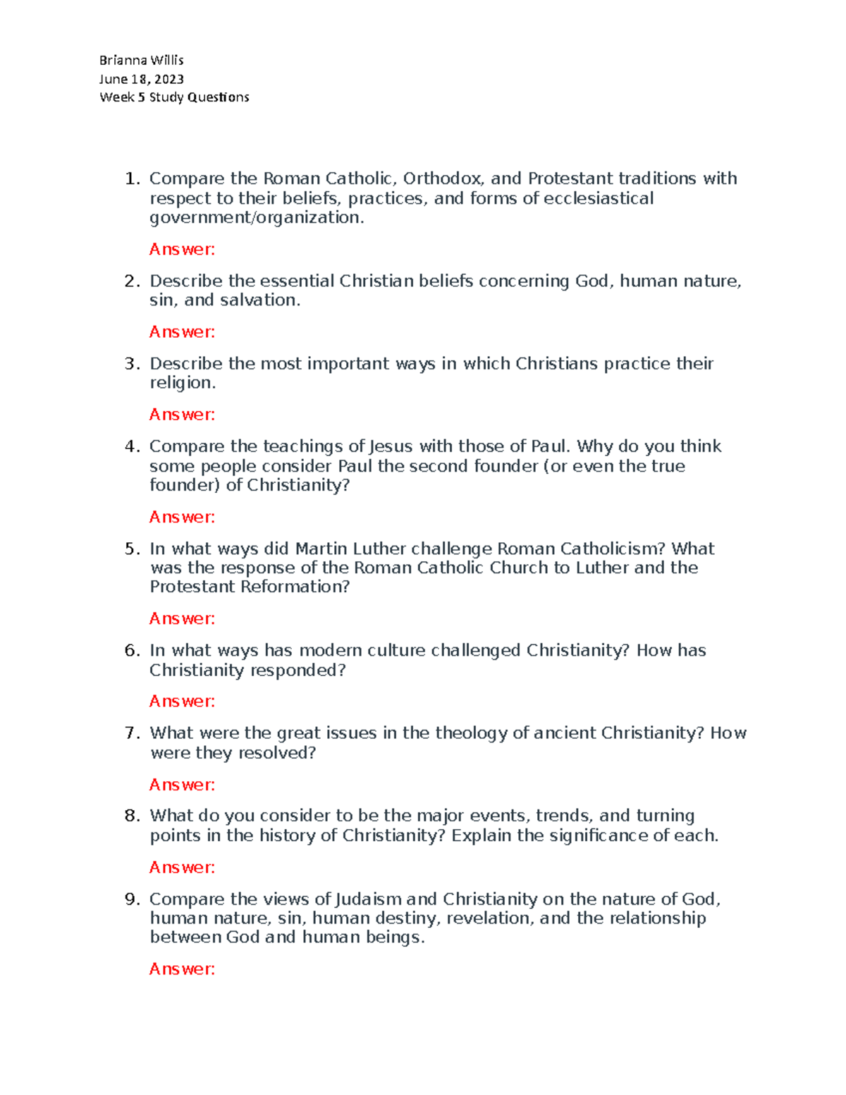 Week 5 Study Questions - answers - Studocu