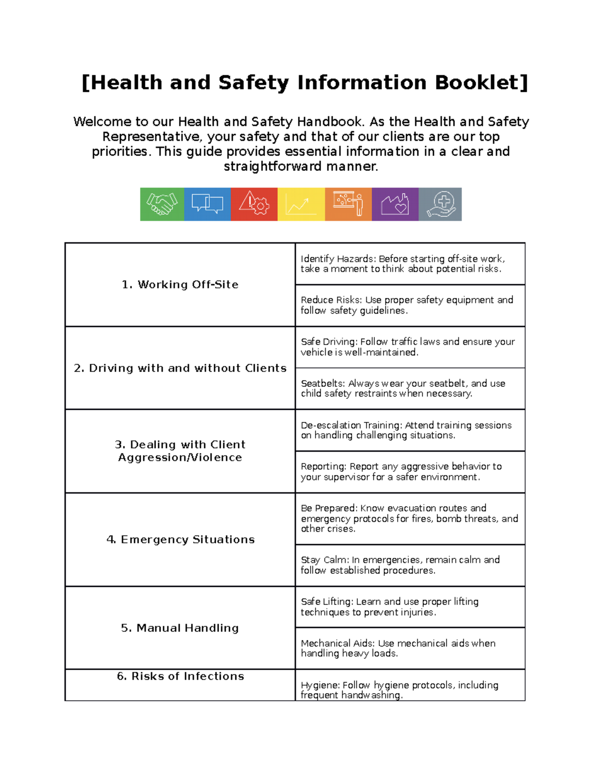 Hltwhs 002 Project 4 copy - [Health and Safety Information Booklet ...